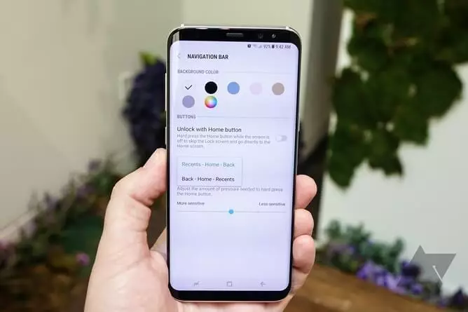 Samsung Galaxy S8: batani lanyumba yapanyumba ndi mabatani oyenda 11415_2