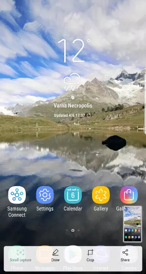 Galaxy S8 - Dull ar gyfer saethu screenshot a 3 opsiwn defnyddiol