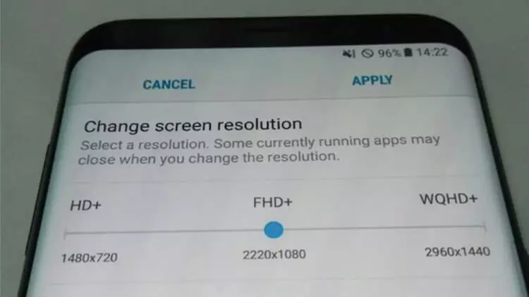 கேலக்ஸி S8 காட்சி தீர்மானம் மாற்றுவதற்கான பயனர்களின் கொடுக்கும் 11517_2