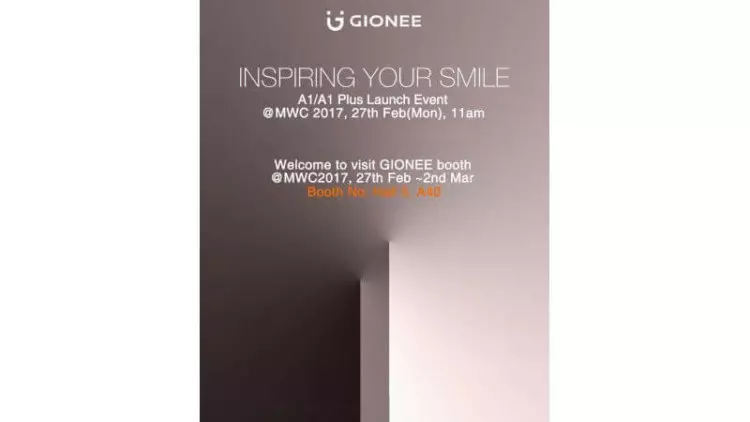 Có lẽ trêu ghẹo Trình bày Gionee A1 và A1 Plus dự kiến ​​vào ngày 27 tháng 2 năm 2017