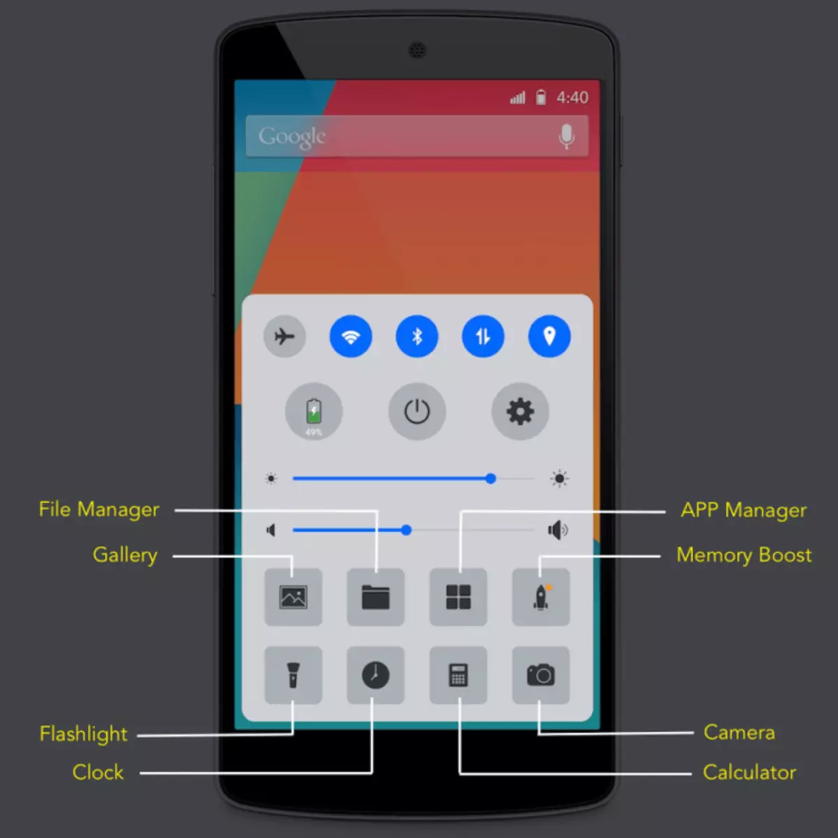 Centro de control - Notificacións do Centro de iOS para Android 12212_3