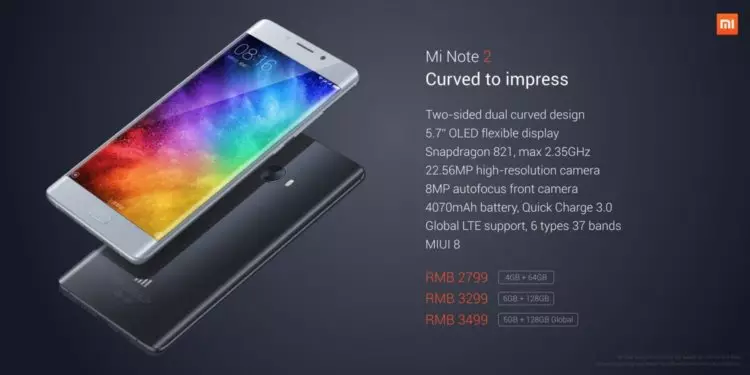 Xiaomi הציג Mi הערה 2 - גלקסיה סינית הערה 7 12708_4