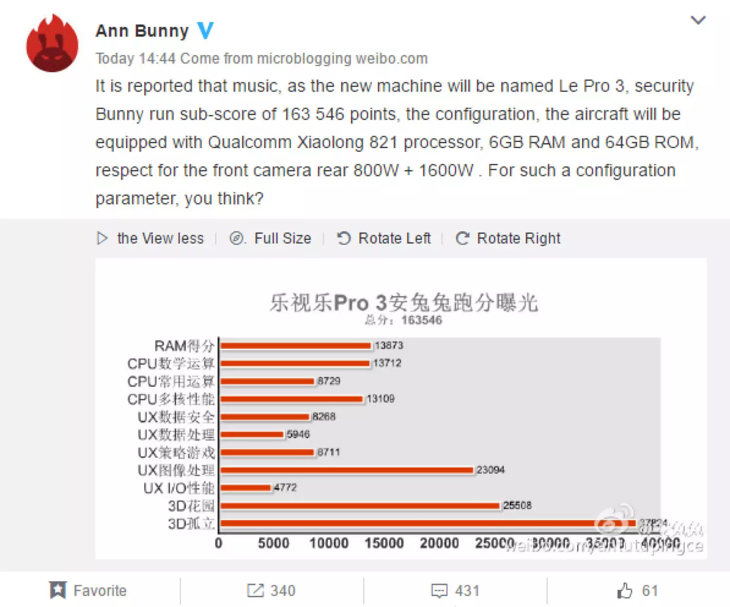 Um smartphone leeco não intencional marcou 163 546 pontos em Antutu? 13099_2