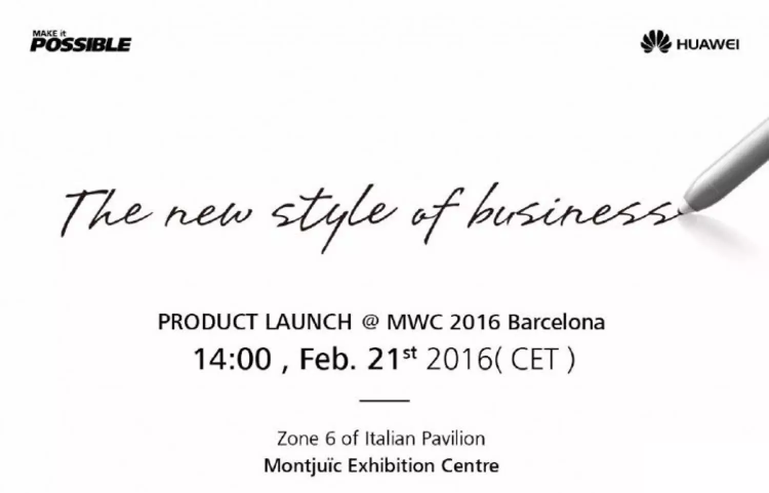 Teaser uređaja Huawei olovkom za MWC2016