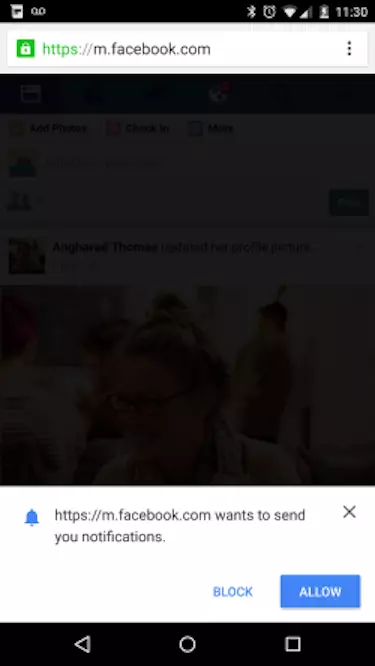 Facebook implemented support for notifications in Chrome 15599_2