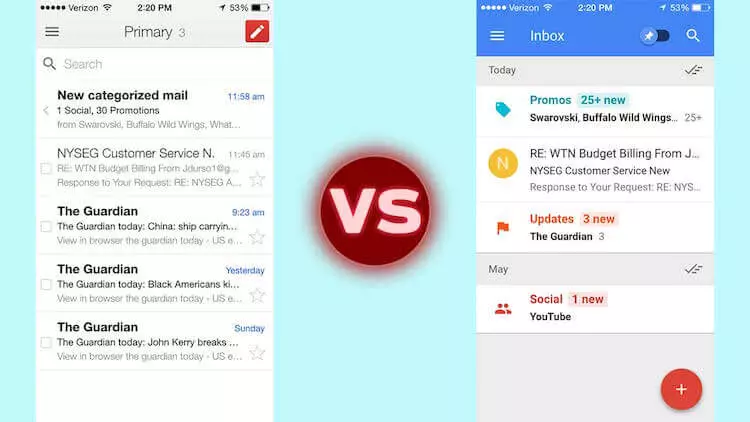 Gmail contro la posta in arrivo: lasciamo una vecchia esperienza nell'uso della posta in passato 16168_1