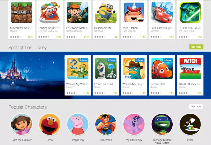 Семејни Android апликации на Google Play