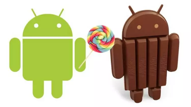 Android lollipop og kitkat