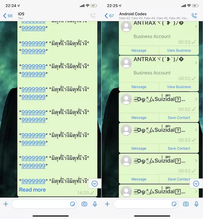 Messaġġi tal-Mewt f'liema WhatsApp