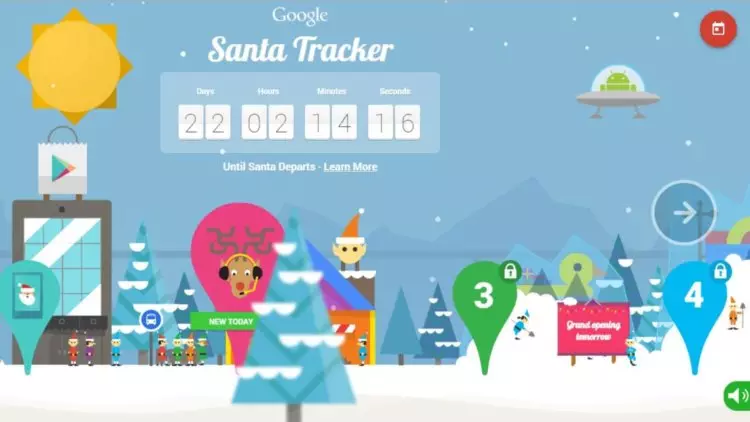 Miverina ao amin'ny Google Play ny Google Santa Tracker. Mahatsapa ny fomba fialana amin'ny fialantsasatra!