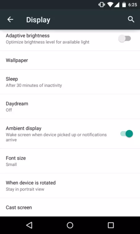 Ambient Display Android Lollipop- ում