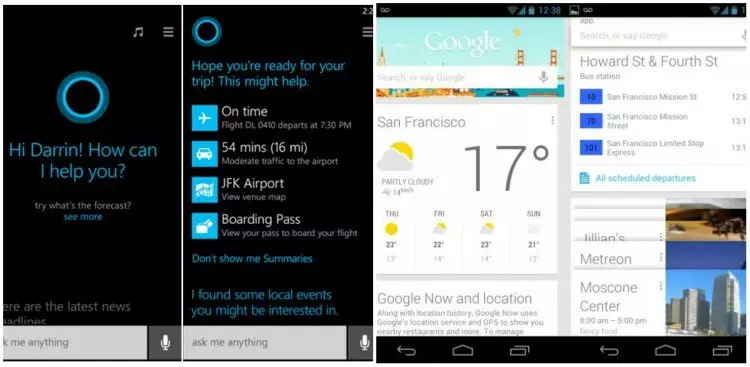 Cortana lan Google Now