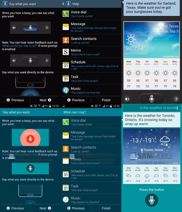 Samsung S Voice Vs New