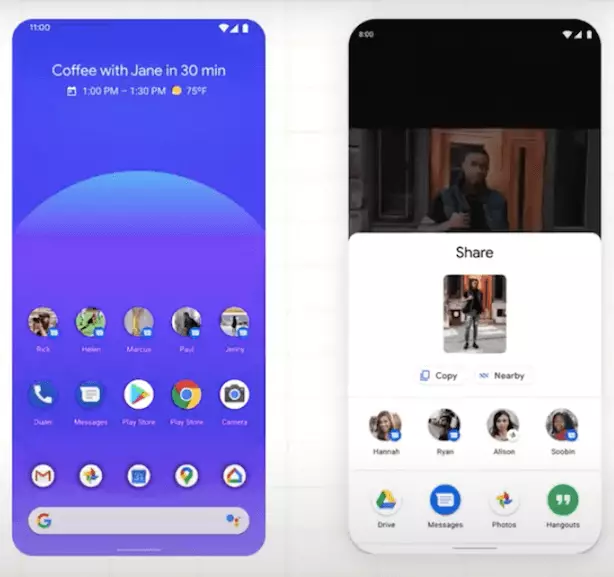 Google kwanza ilionyesha AirDrop yake ya Analog kwa Android 11. 2285_3