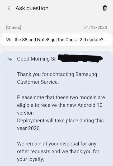 Onko Android 10 julkaistu Galaxy S8: lle ja Galaxy Note 8: lle 3032_2