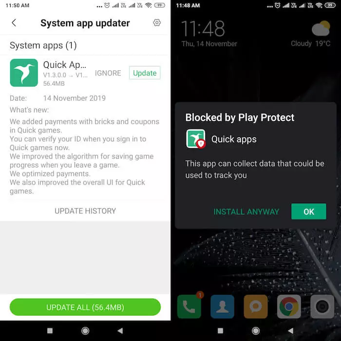 Google Play Protect-ek Xiaomi aplikazio ezaguna blokeatu zuen 3453_2