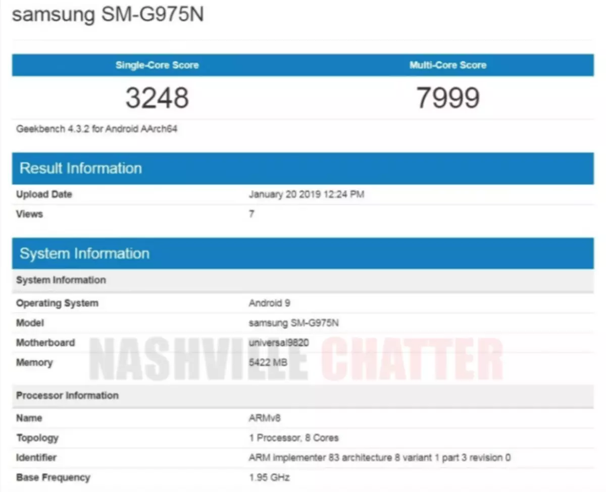 Samsung Galaxy S10 detajet dhe rezultatet janë zbuluar 5841_4