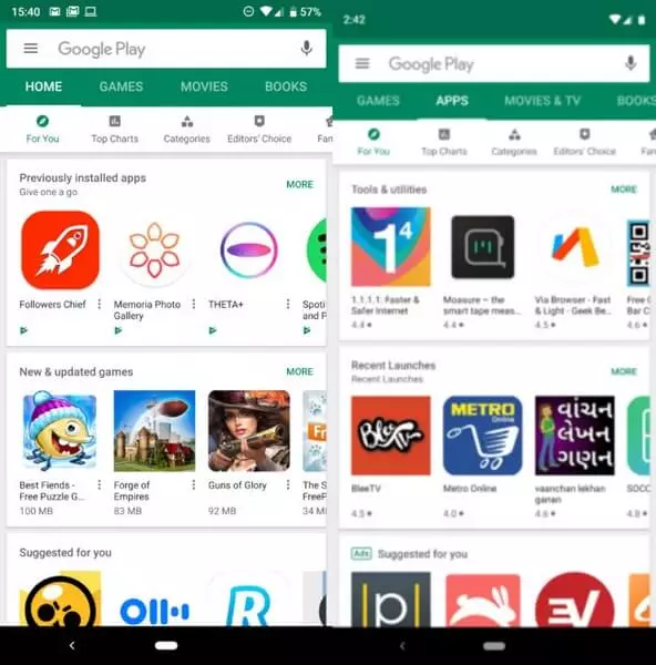 Google hefur gefið út uppfærslu fyrir Google Play. Hvað er nýtt 5927_2