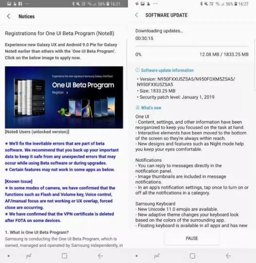 Samsung atbrīvo Android 9 pīrāgu betu par Galaxy Note 8 5942_2