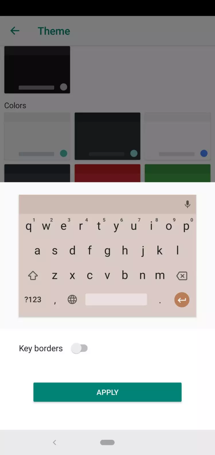 Google ti pese a GBOard 7.8 imudojuiwọn. Inu elo Akori ati awọn miiran imotuntun 5959_7