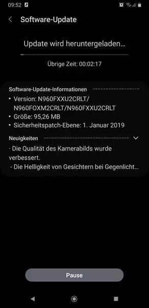 Released version of Android 9 Pie for Galaxy Note 9 6119_2