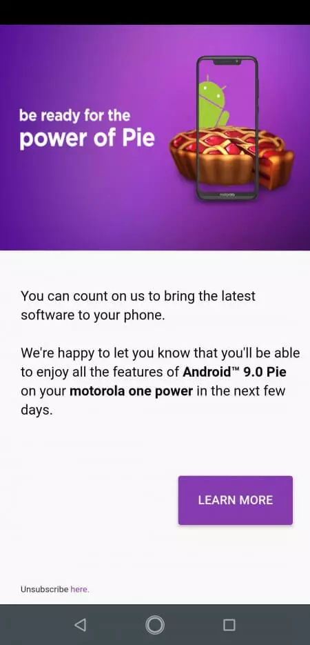 Motorola One Power modtager Android 9 Pie i de kommende dage