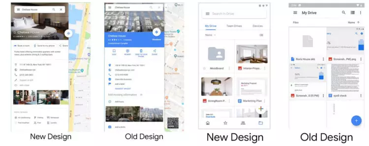 Jaunās Google Maps, Gmail, Google diska un Google fotoattēlu versijas materiālajā dizainā 2.0 stils 7476_4