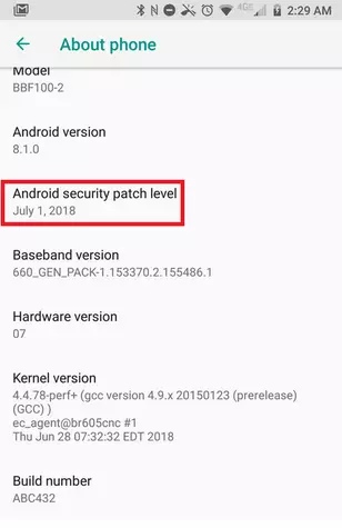 BlackBerry Key2 Actualizare