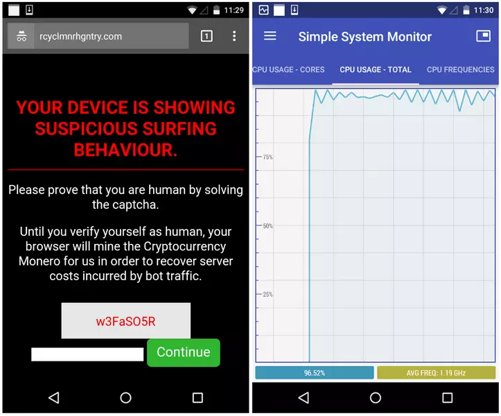 Masu amfani da Android sun yi barazanar rubutun yanar gizo wanda ƙananan ƙananan crypttocy 8870_2