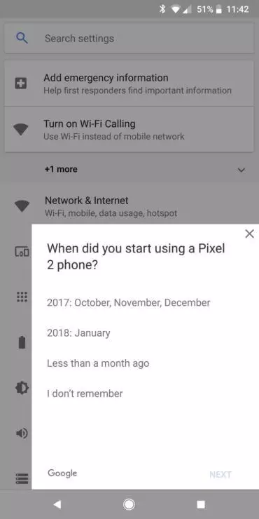 Pixel 2 მფლობელები ჩივიან Google გამოკითხვების შესახებ პარამეტრების მენიუში 9223_4