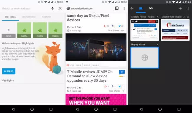 Android üçün Firefox veb brauzeri bir miqyaslı bir yeniləmə aldı 9580_2